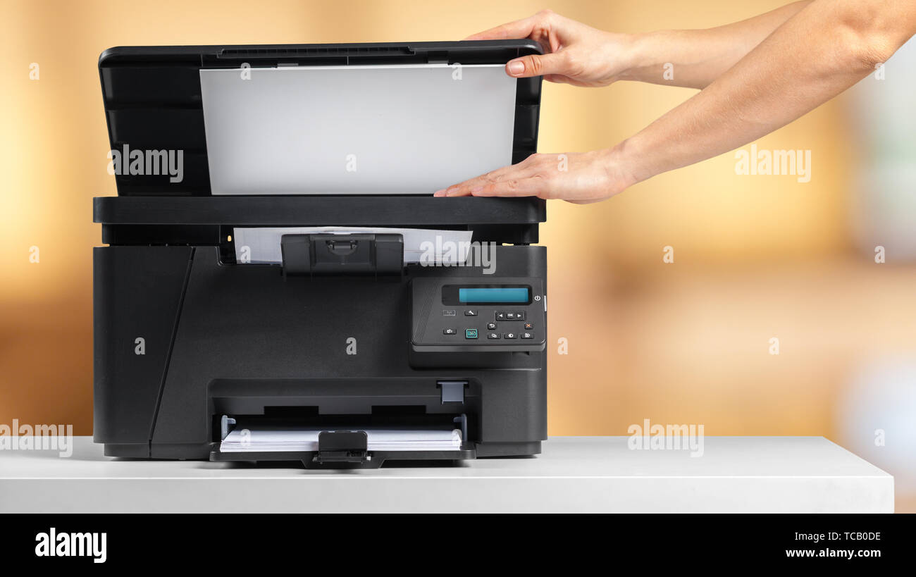 Printer, copier, scanner. Office table Stock Photo - Alamy