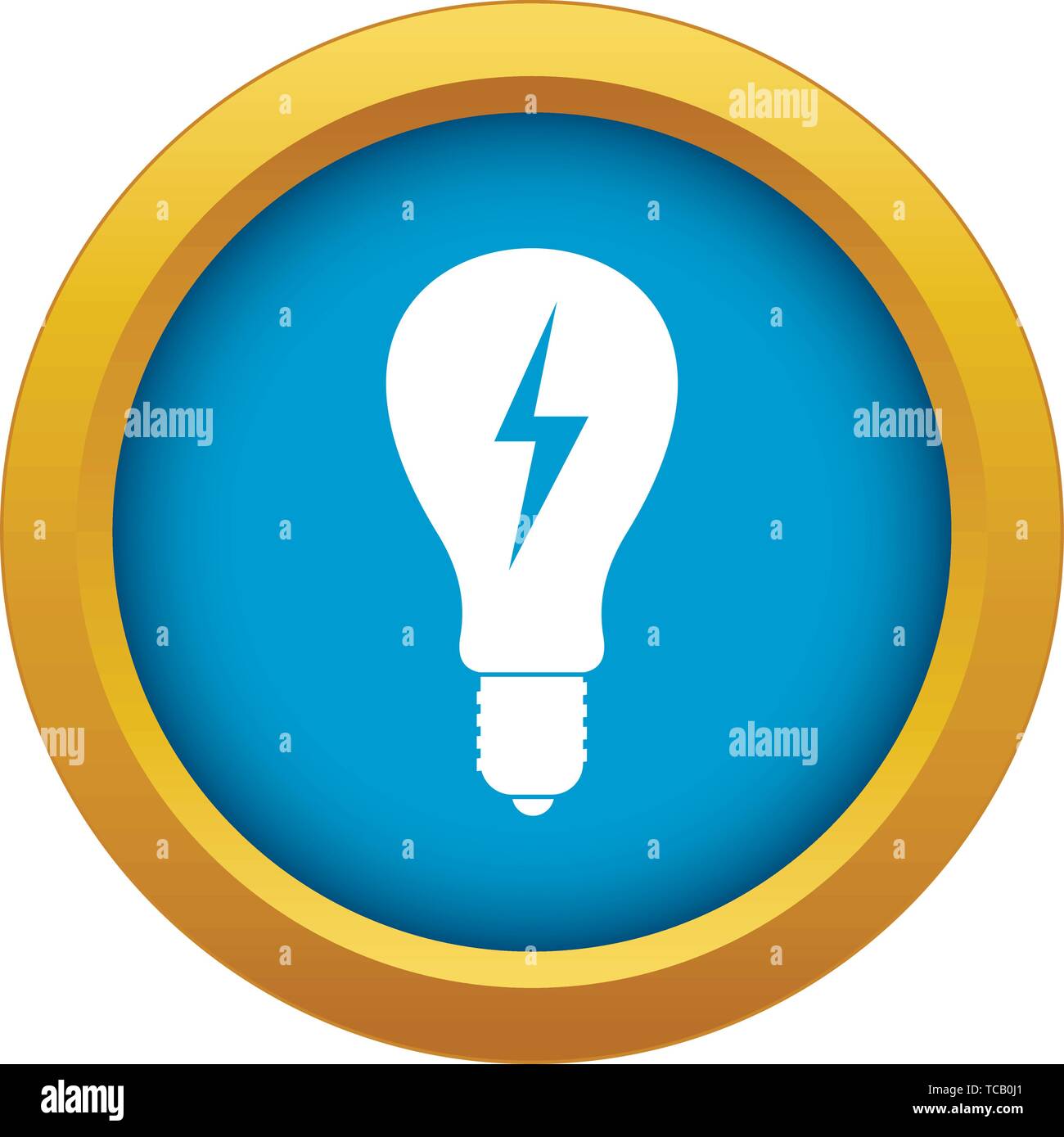 Light bulb with lightning inside icon blue vector isolated Stock Vector ...