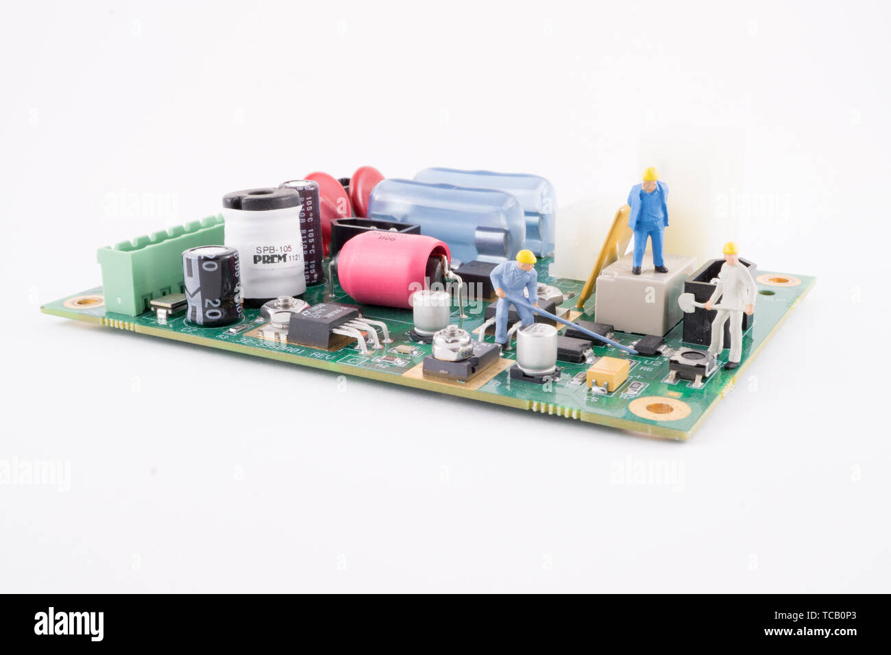 Construction crew fixing circuit Stock Photo - Alamy