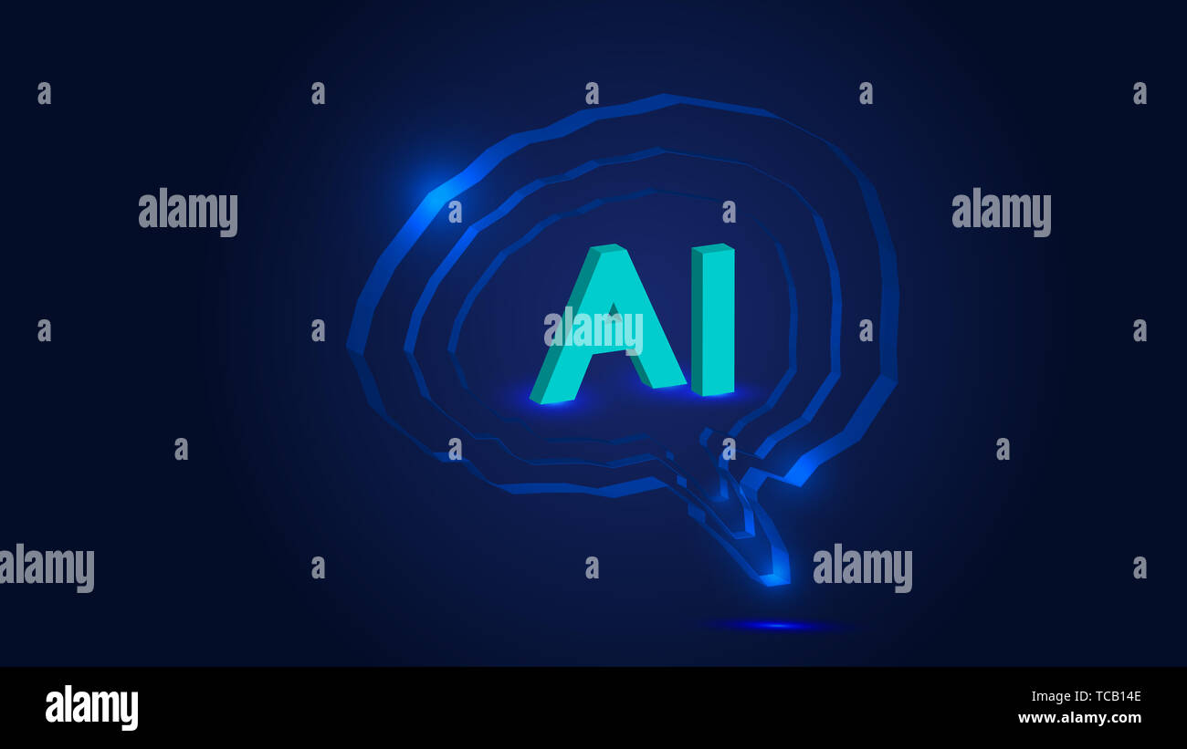 Abstract Brain, AI, Artificial Intelligence Concept Creative ...