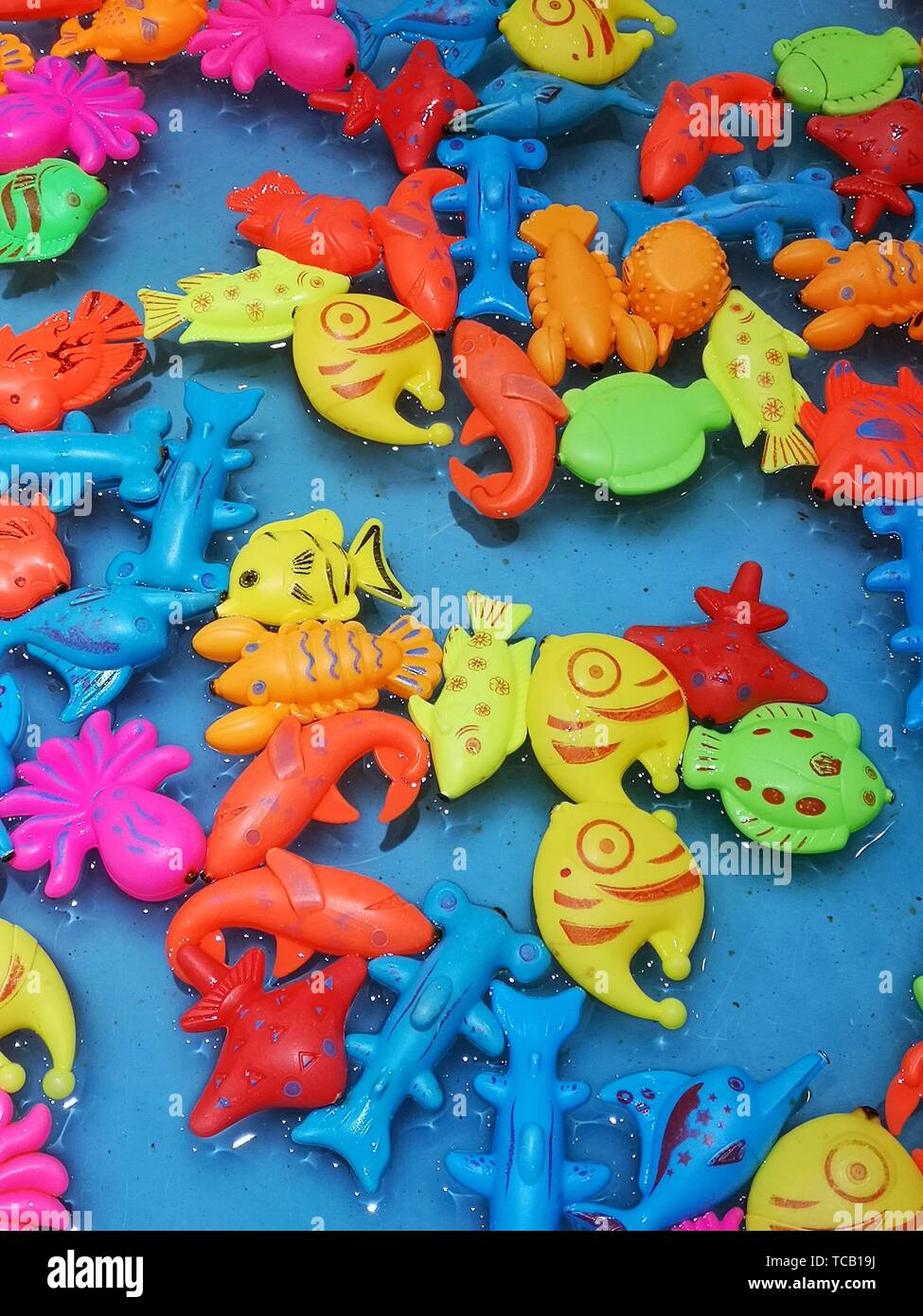 Color plastic tropical fish model Stock Photo - Alamy