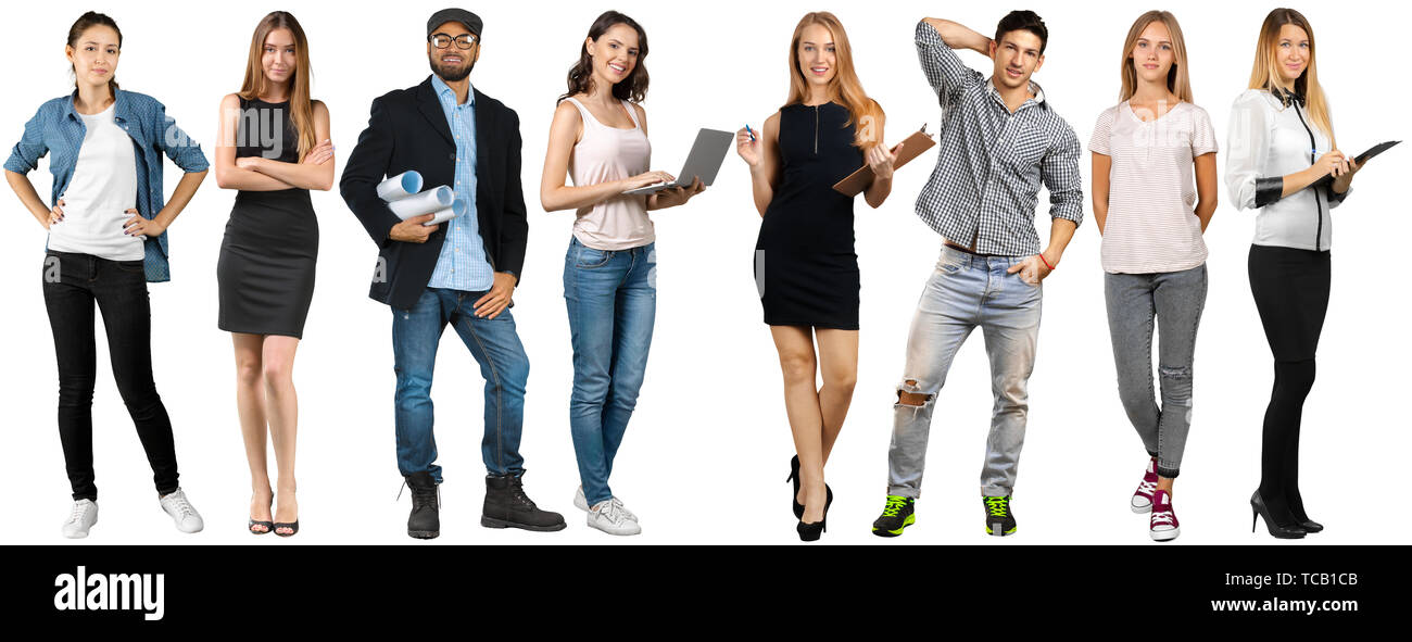 Collage of different men and women portraits Stock Photo - Alamy