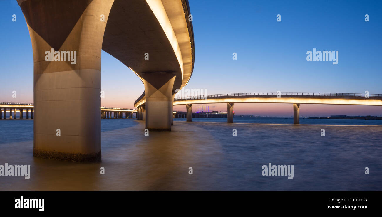 Bright cross-sea bridge Stock Photo - Alamy