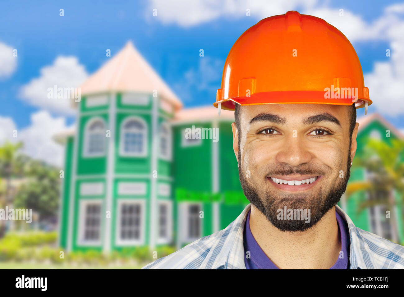 Contractor isolated over white background Stock Photo - Alamy