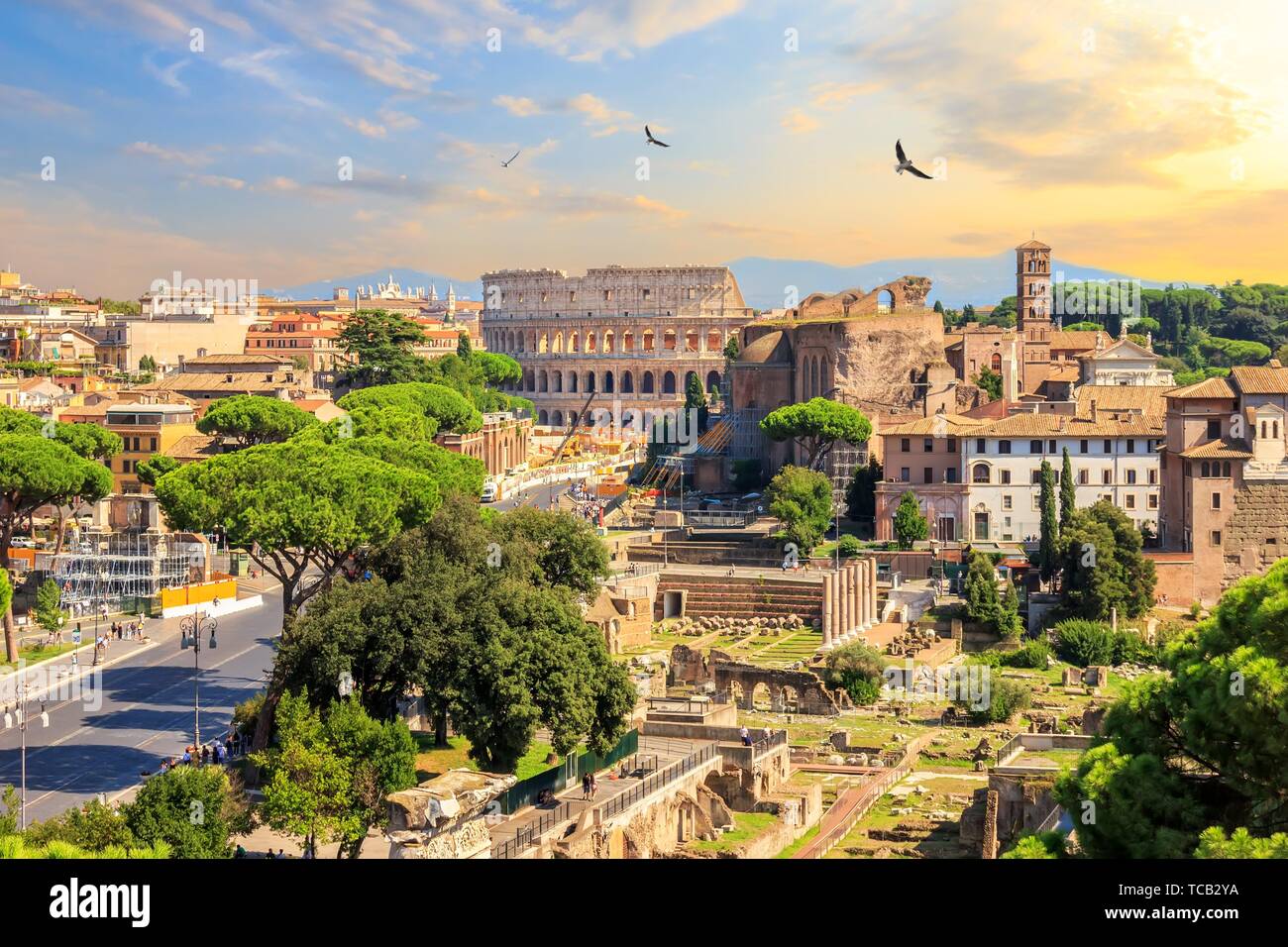 Rome aerial sunset hi-res stock photography and images - Alamy