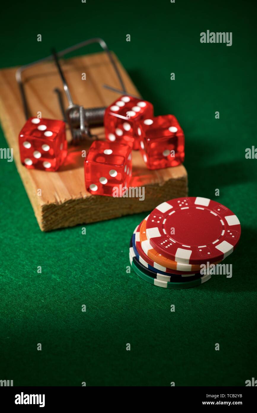 Red dice mousetrap gambling trap hi-res stock photography and images ...