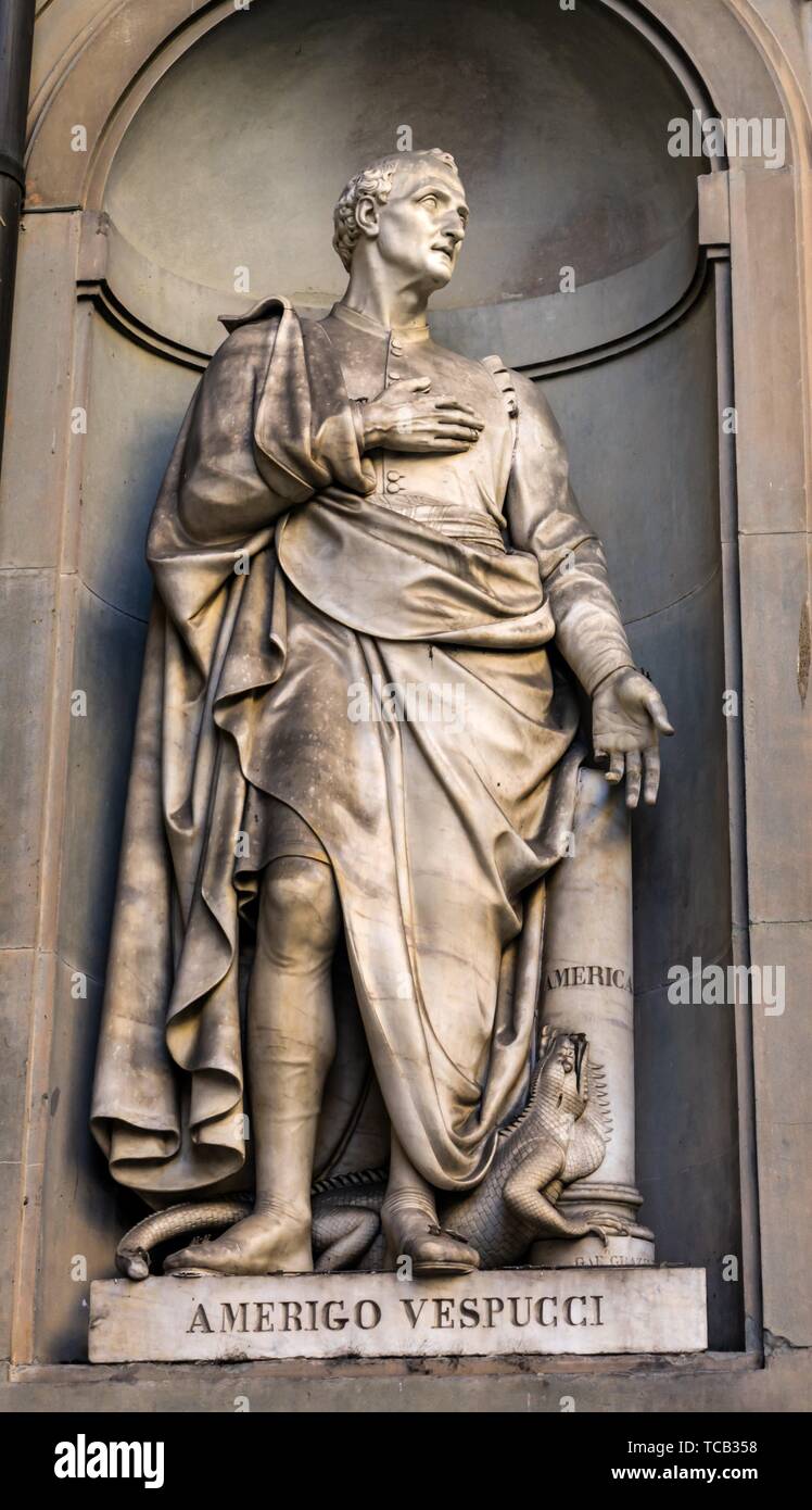 Amerigo Vespucci Italian Navigator Map Maker Painter Statue Famous ...