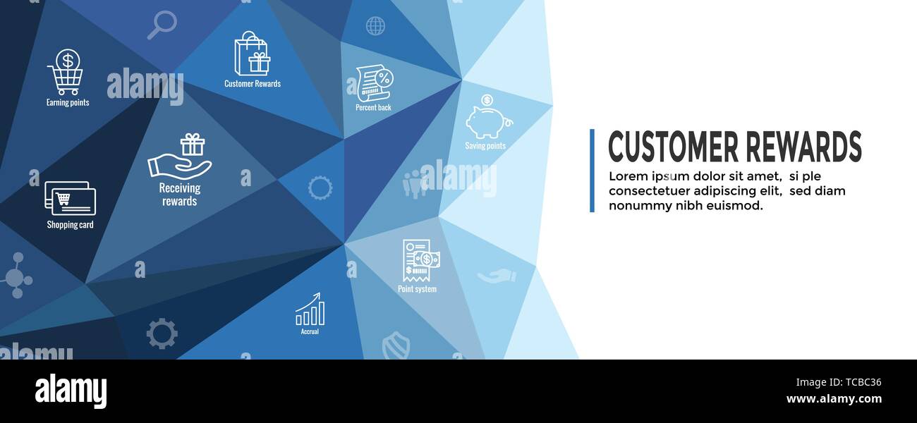 Customer Rewards Icon Set & Web Header Banner Design Stock Vector Image ...