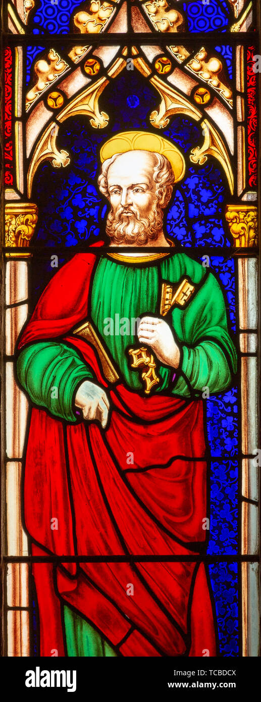 Stained glass window in church of Saint Margaret, Chilmark, Wiltshire ...
