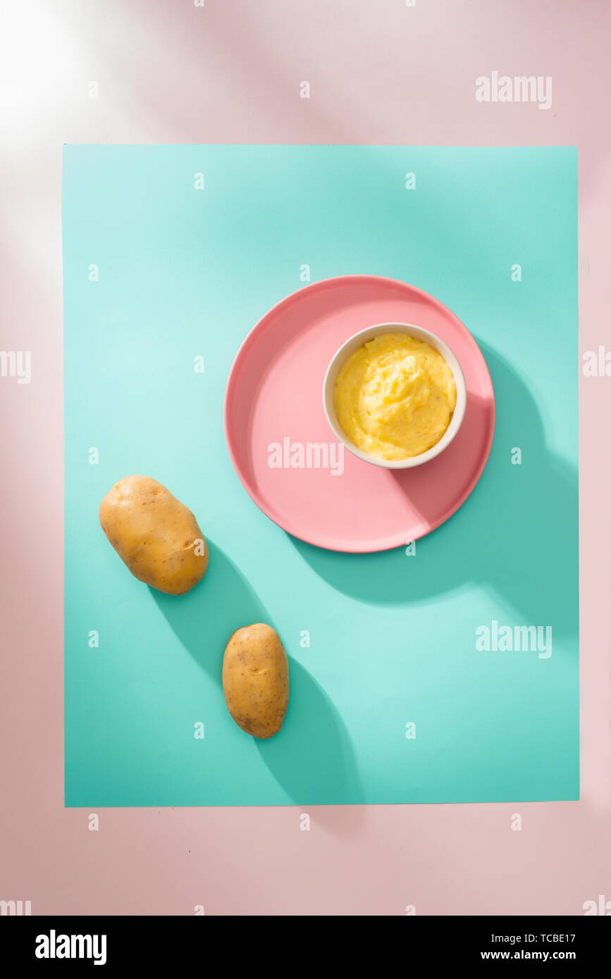 Homemade vegetable baby food. Potatp puree for baby Stock Photo - Alamy