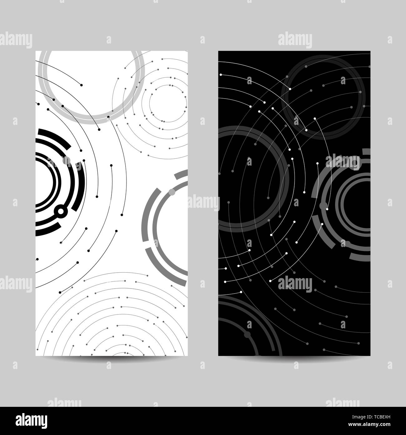 Set of vertical banners. Geometric pattern with connected lines and ...