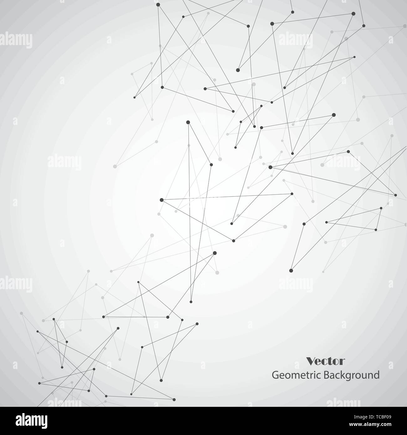 Geometric pattern with connected lines and dots. Vector illustration ...