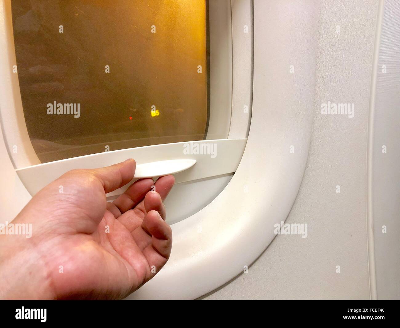 Emergency exit row airplane hi-res stock photography and images - Alamy