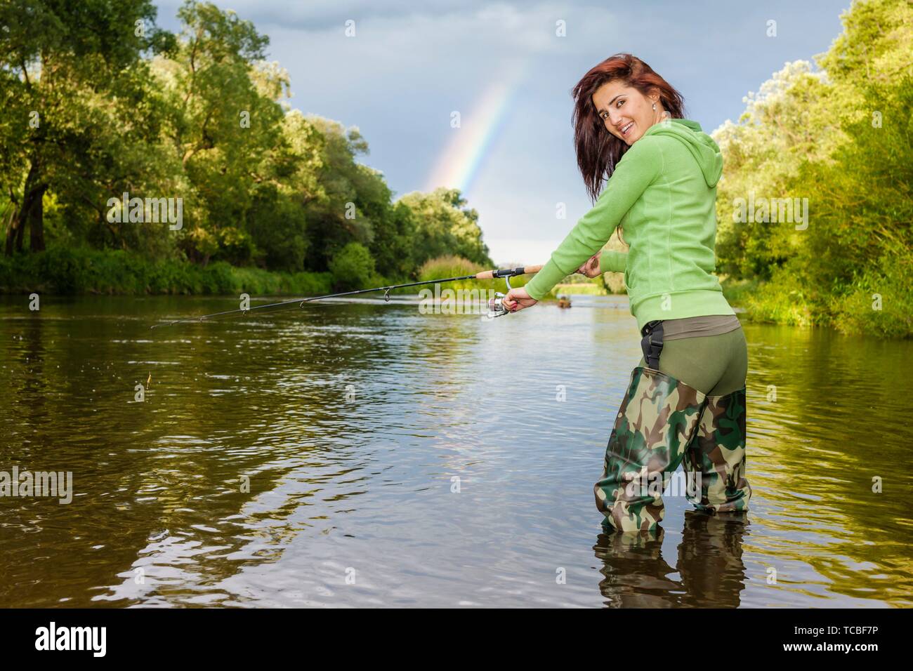 Standing in the river, female, woman hi-res stock photography and ...