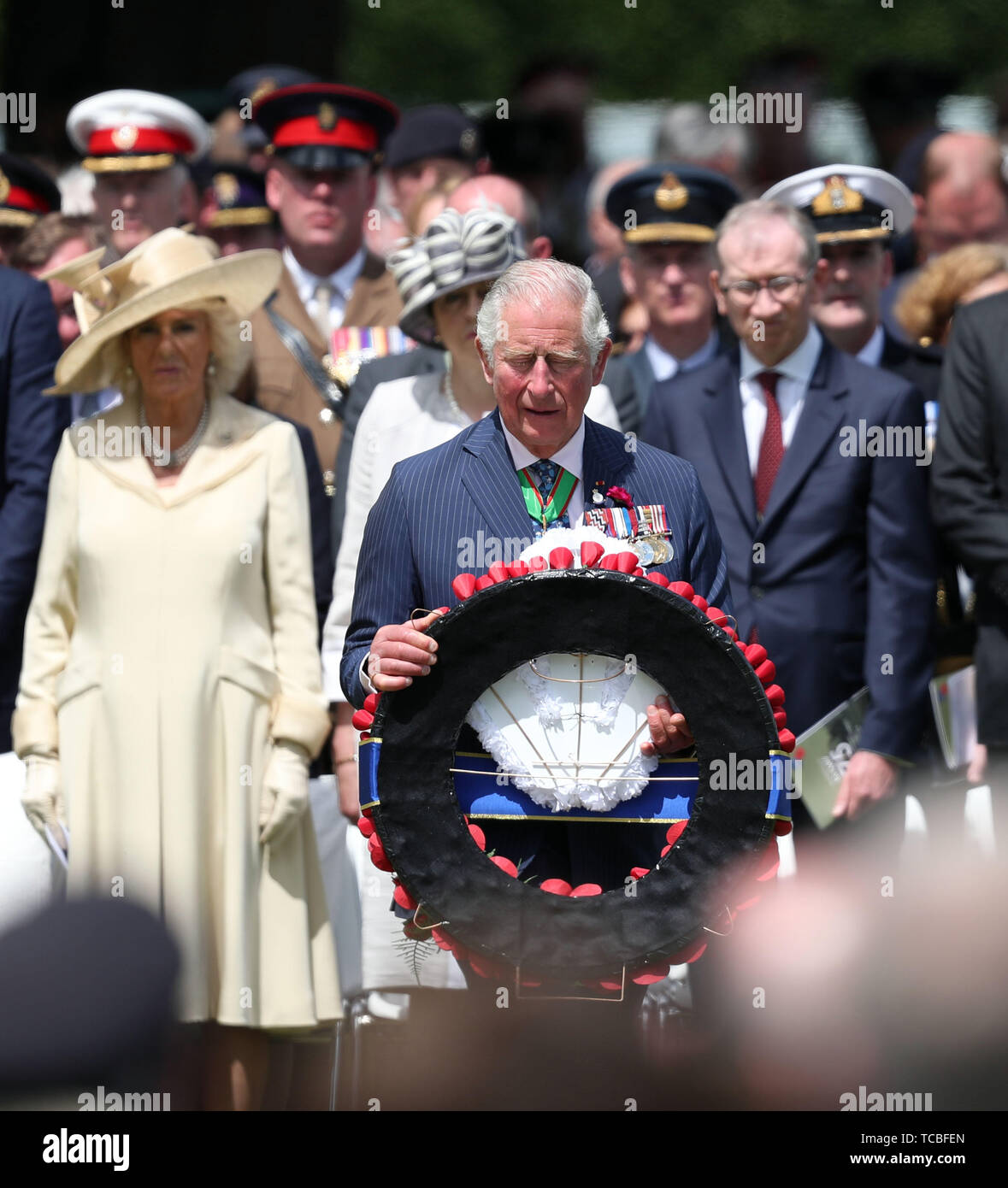 The Prince of Wales lays a wreath at the Royal British Legion's Service ...
