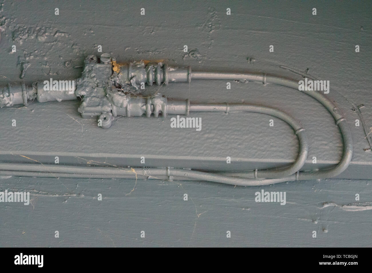 painted over coax cable splitter Stock Photo - Alamy