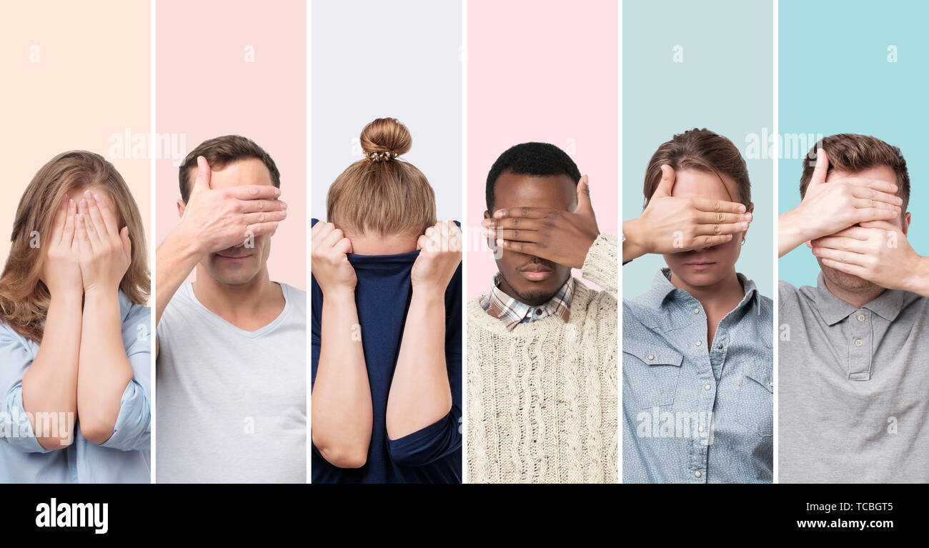 Scared women hiding hi-res stock photography and images - Alamy