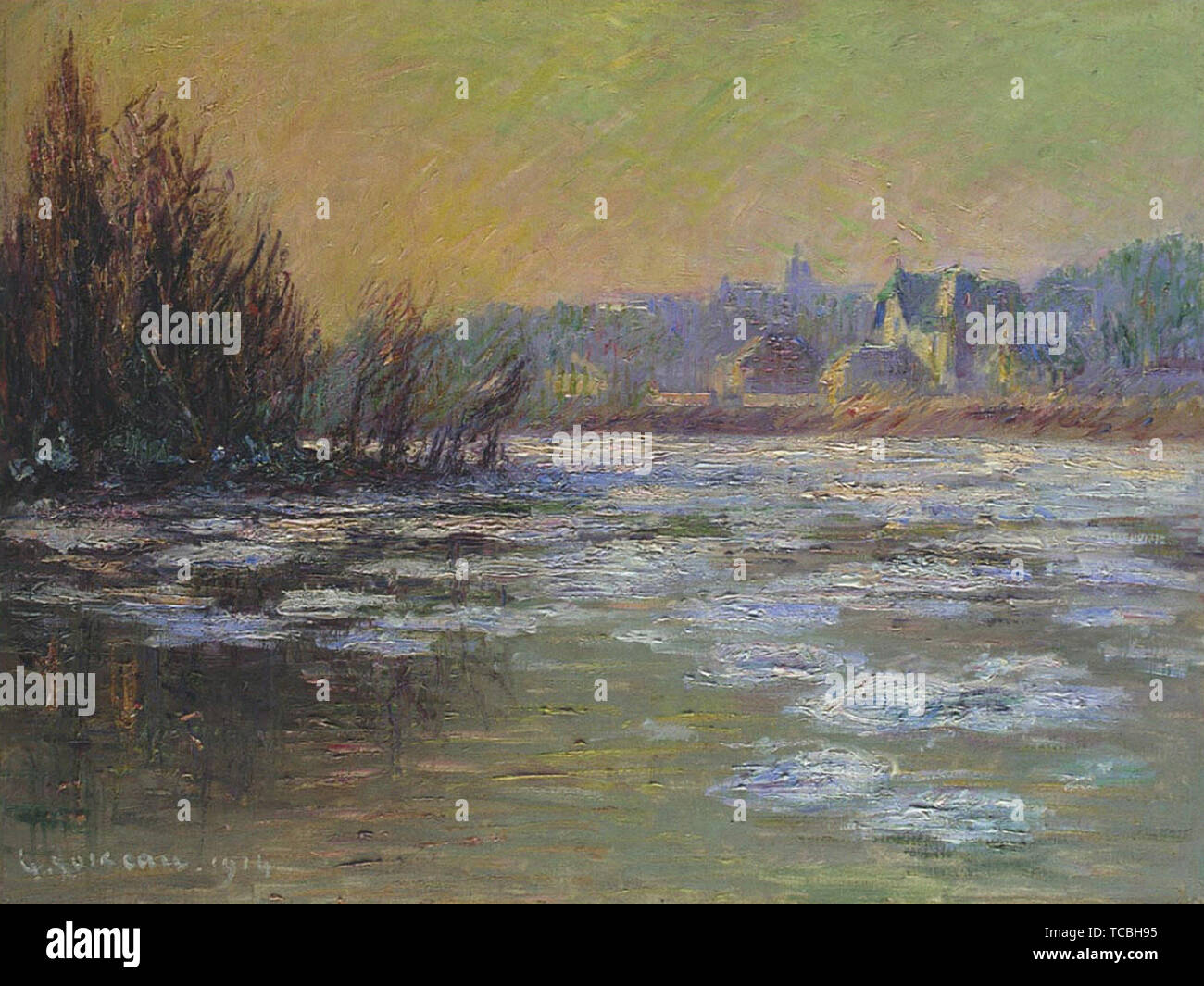Gustave Loiseau - Ice Oise River Db4977 Db2269 1914 Stock Photo - Alamy
