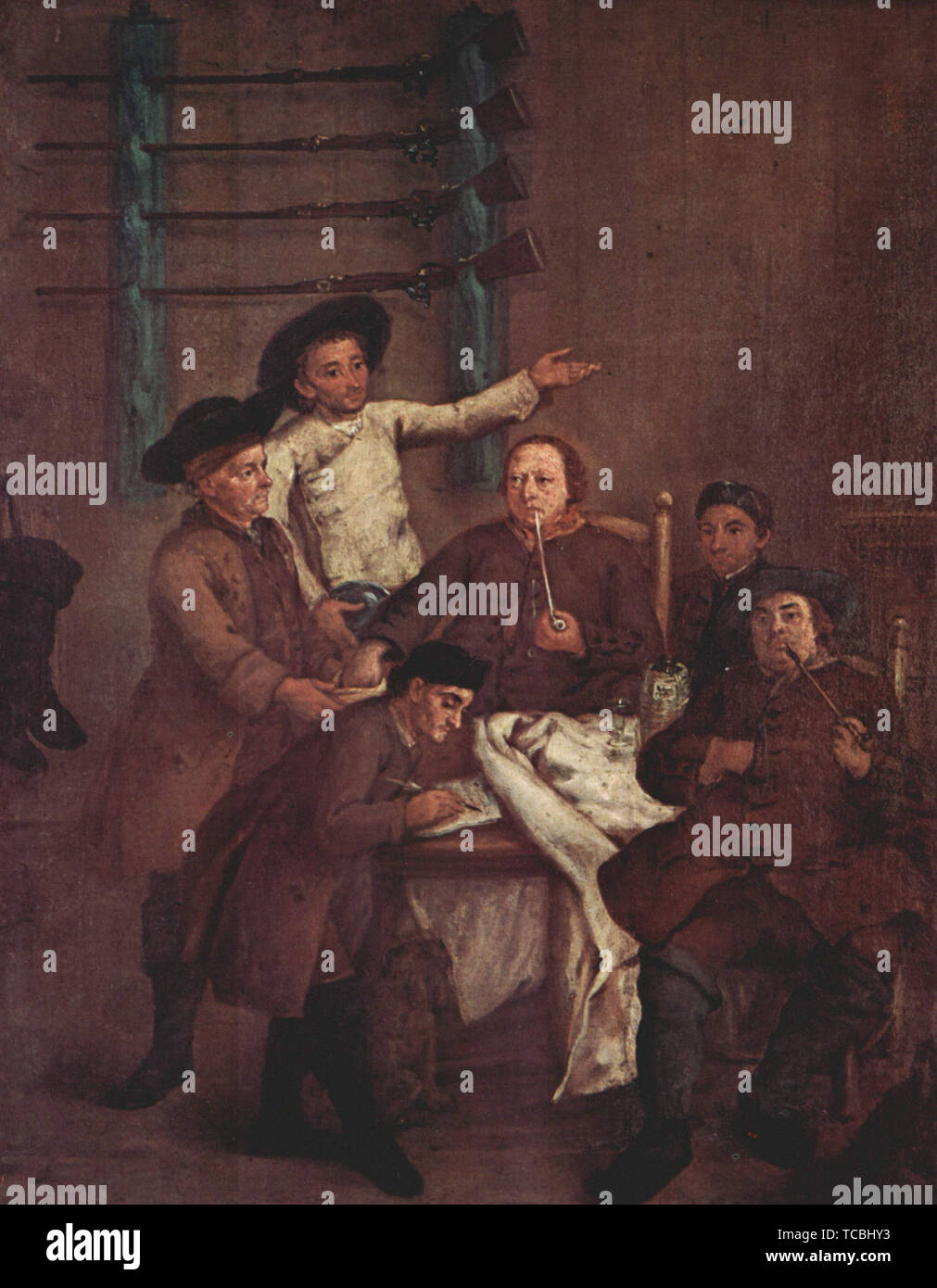 Pietro Longhi - Hunters Drawing Numbers Stock Photo - Alamy