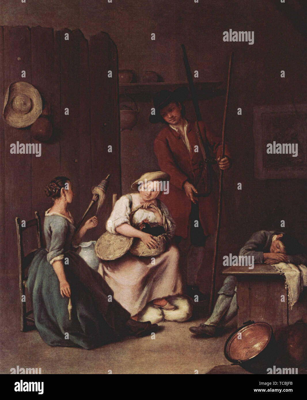 Pietro Longhi - Hunters Farmers Stock Photo - Alamy