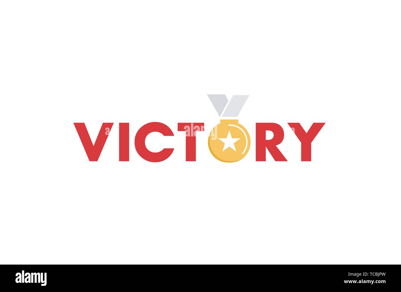 Creative Letter Victory Logo Design Illustration Stock Vector Image ...