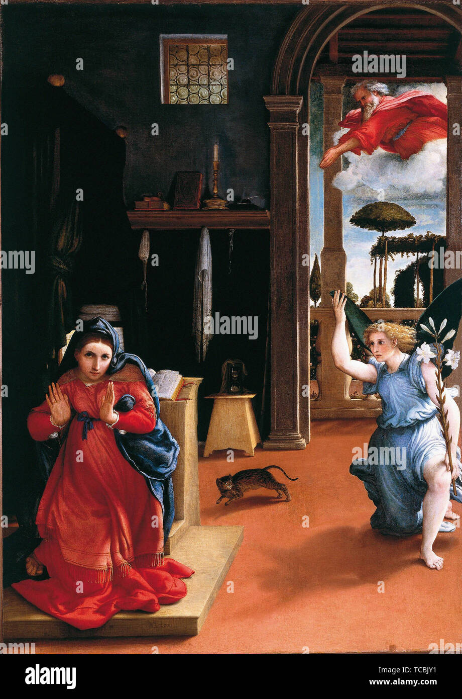 Lorenzo lotto annunciation hi-res stock photography and images - Alamy