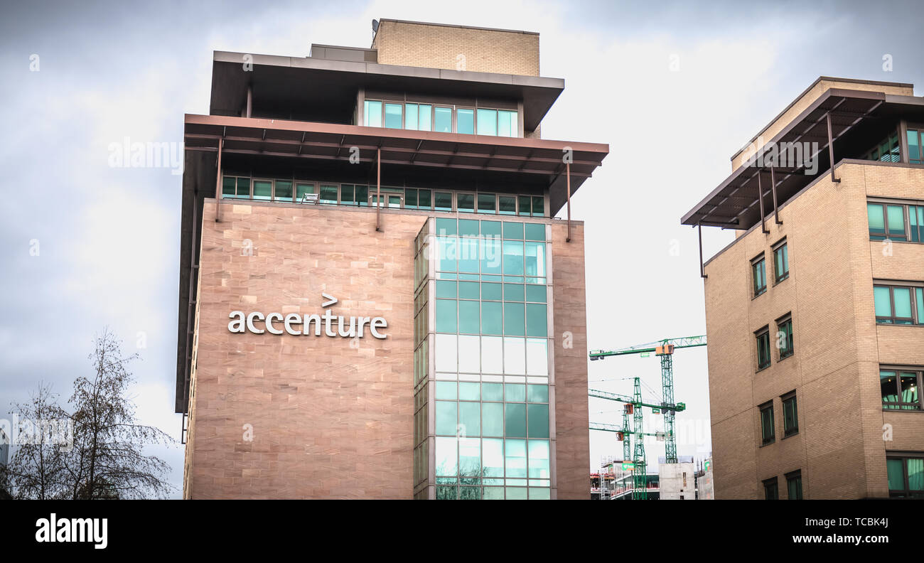 Dublin, Ireland - February 12, 2019: Grand Canal Plaza building in the ...