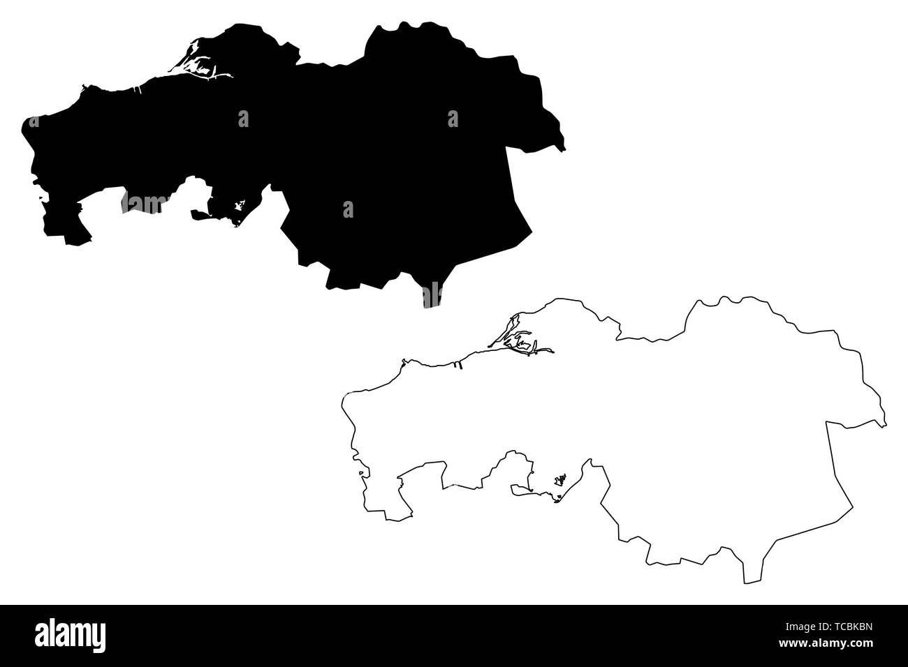 North Brabant province (Kingdom of the Netherlands, Holland) map vector ...