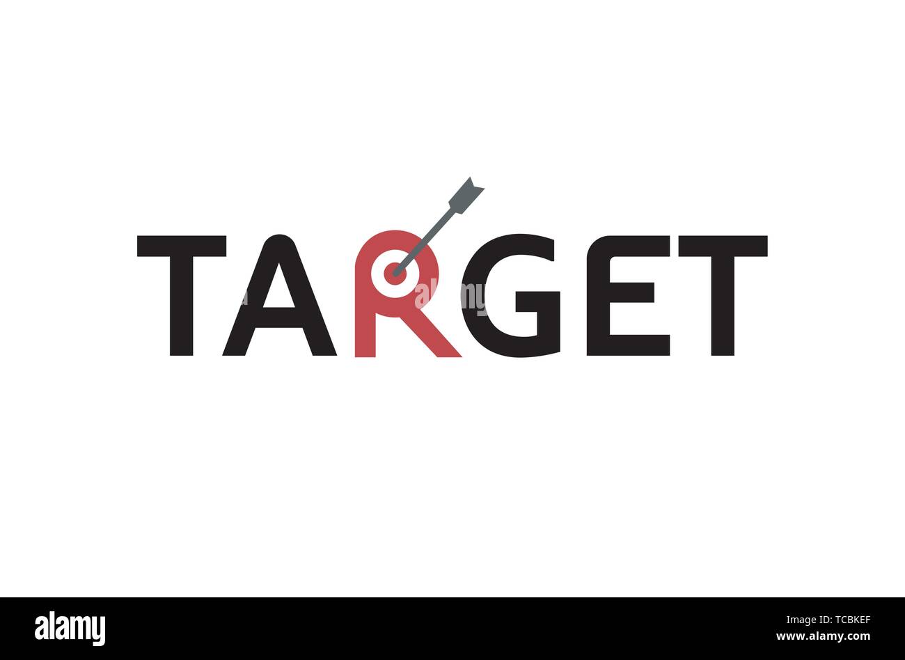 Target Arrow Symbol Text Letter Logo Vector Design Illustration Stock ...