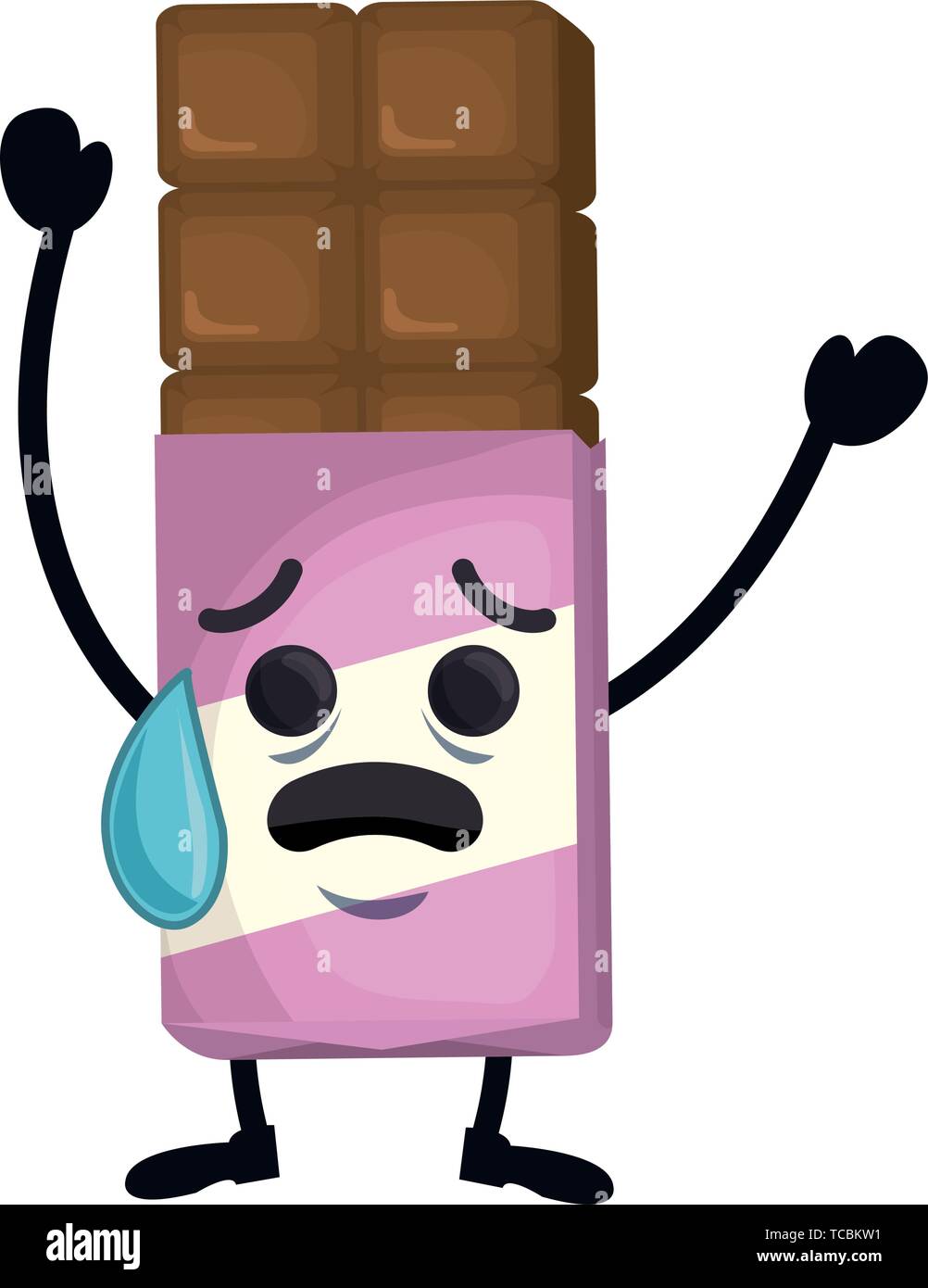 chocolate bar crying kawaii character Stock Vector Image & Art - Alamy