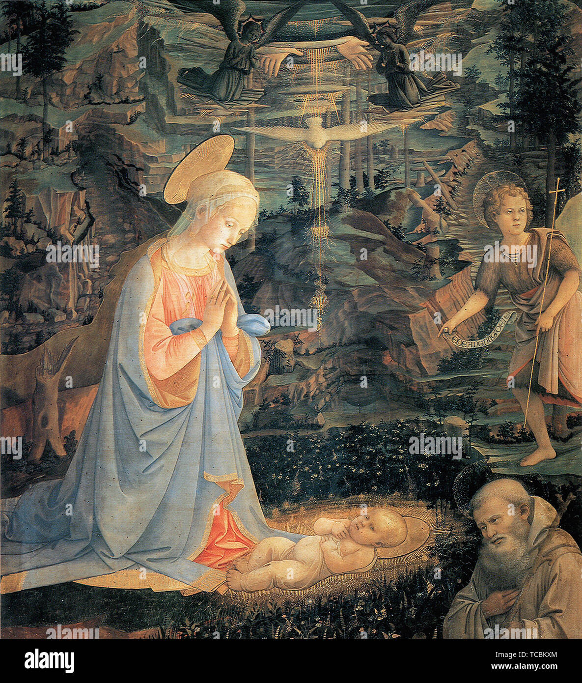 Fra Filippo Lippi - Adoration Infant Jesus 1465 Stock Photo - Alamy