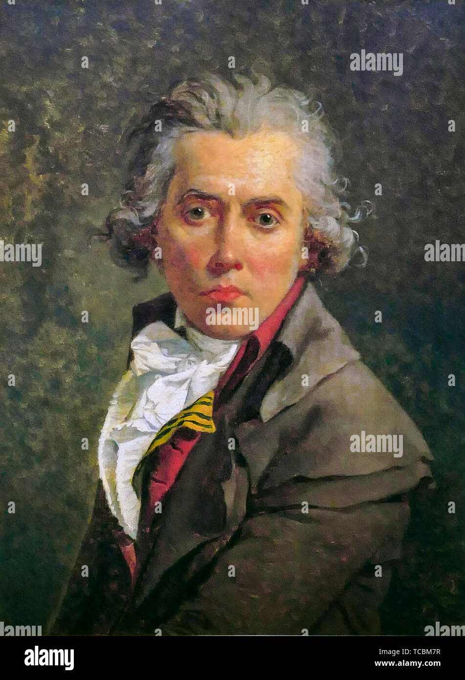 Jacques Louis David, Self portrait, painting, 1790 Stock Photo - Alamy