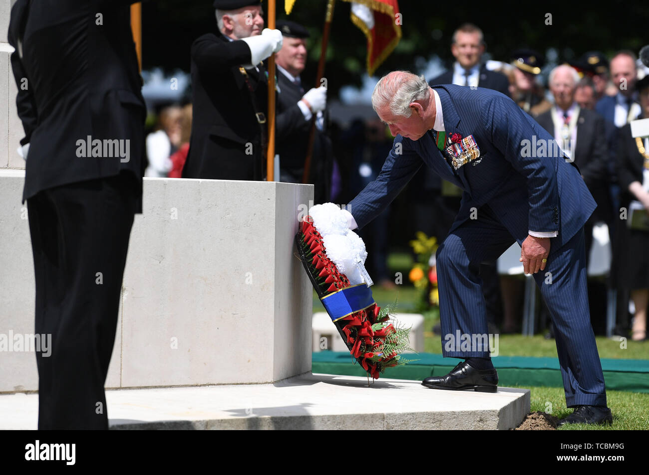 The Prince of Wales lays a wreath during the Royal British Legion's ...