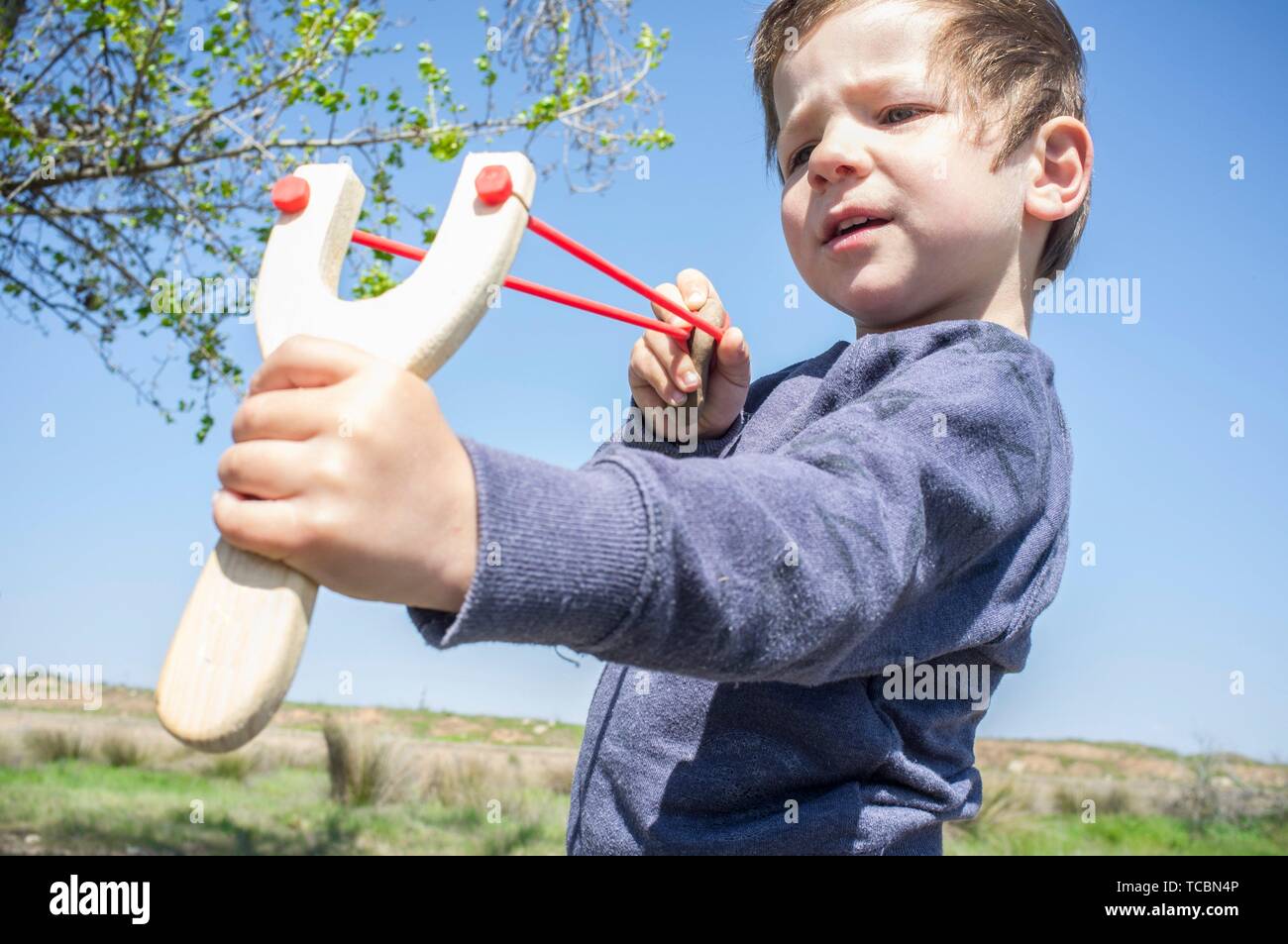 Boy Aiming With Slingshot High Resolution Stock Photography and Images ...
