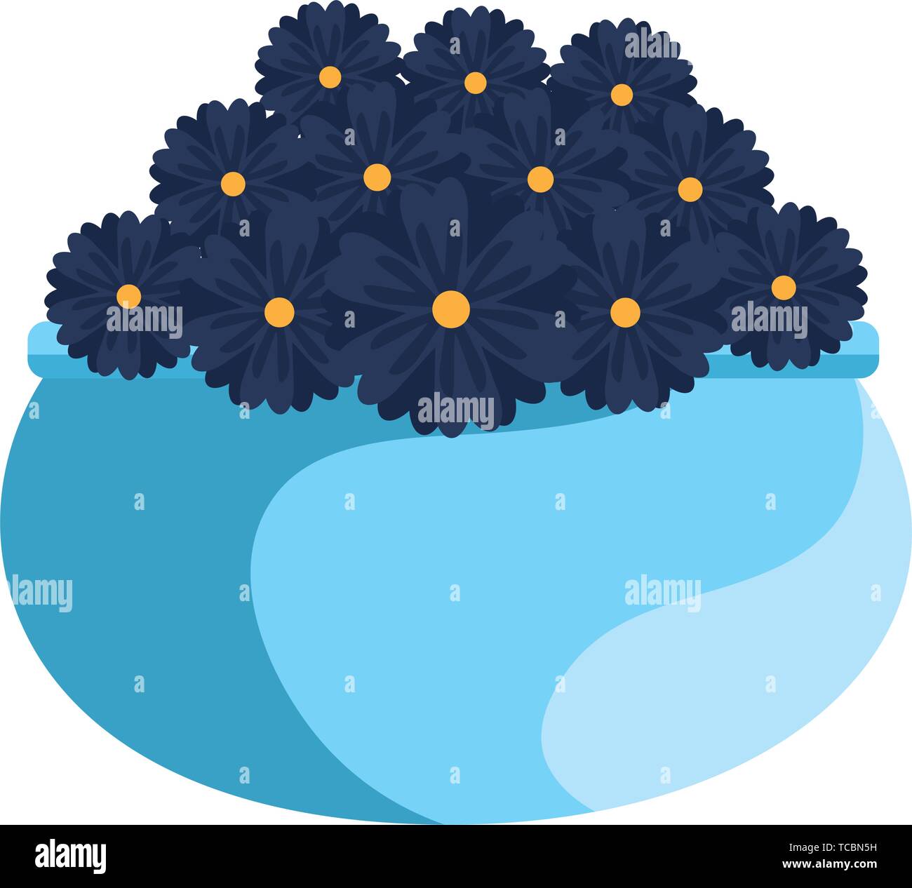 floral decoration in ceramic pot vector illustration Stock Vector Image ...