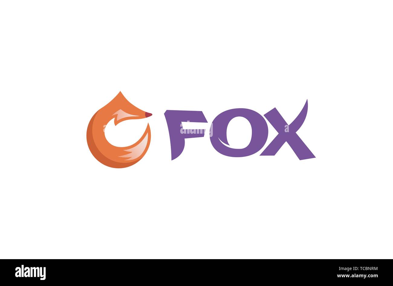 Fox Red Text Tail Text Typography Logo Design Symbol Vector ...