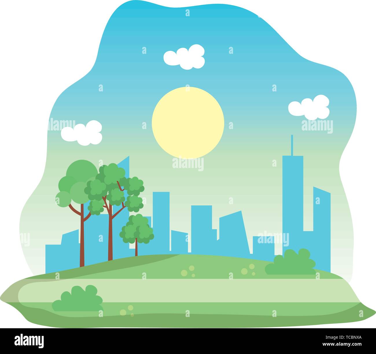 landscape park scene icon vector illustration Stock Vector Image & Art ...