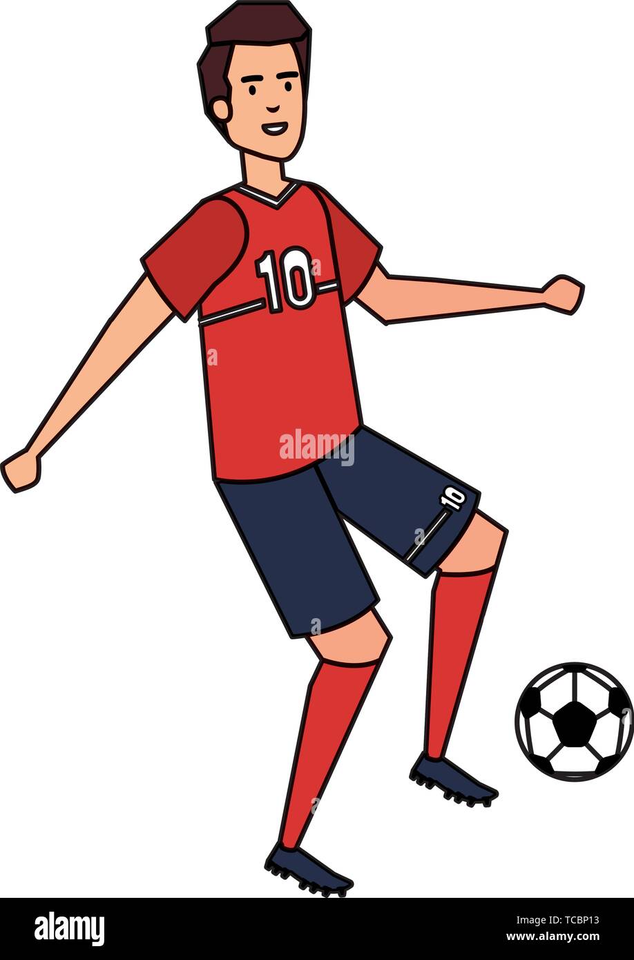 man practicing soccer football vector illustration Stock Vector Image ...