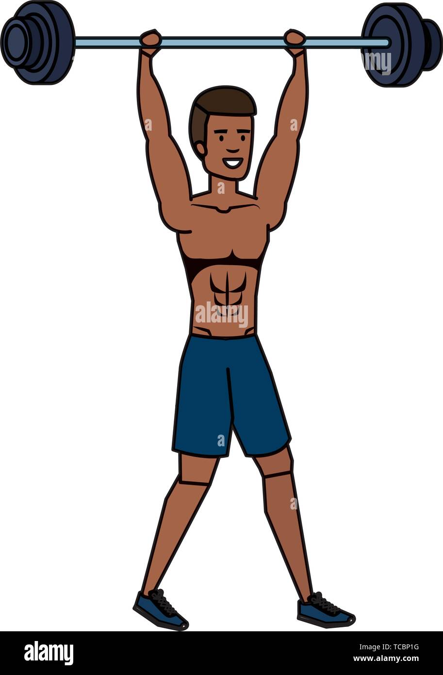 avatar man weight lifting vector illustration Stock Vector Image & Art ...