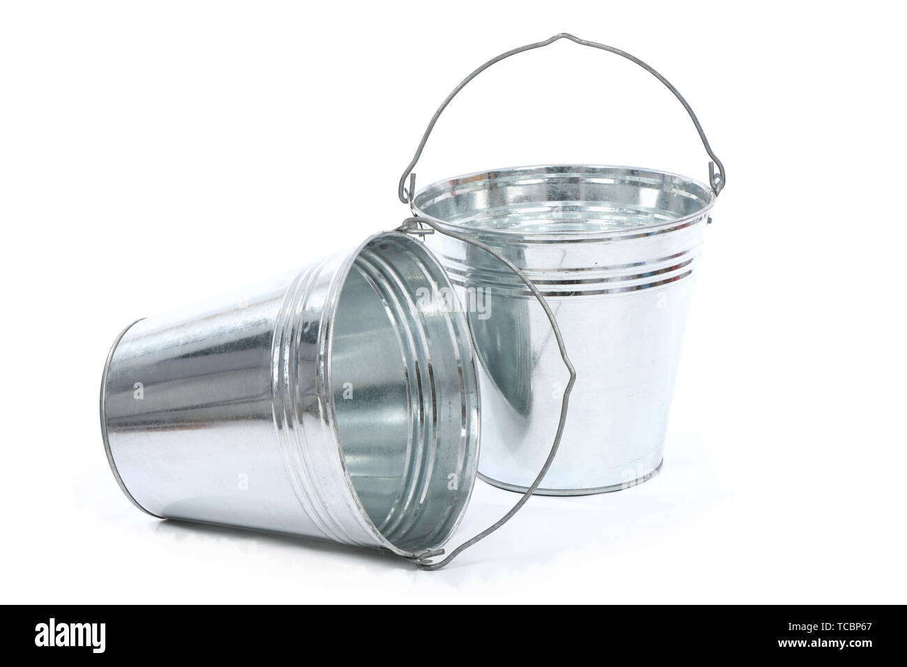 Empty metal bucket isolated on white background. High resolution photo ...