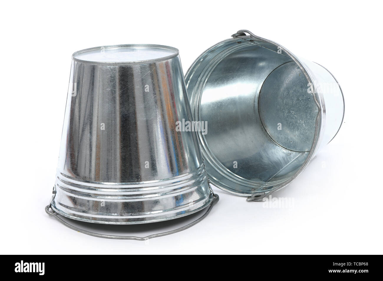 Empty metal bucket isolated on white background. High resolution photo ...