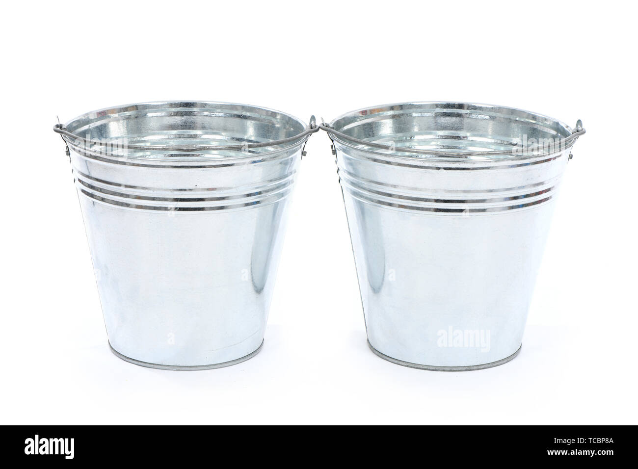 Empty metal bucket isolated on white background. High resolution photo ...
