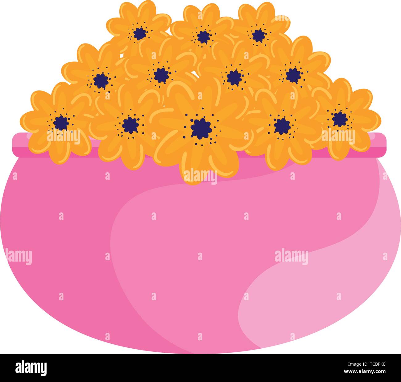 floral decoration in ceramic pot vector illustration Stock Vector Image ...