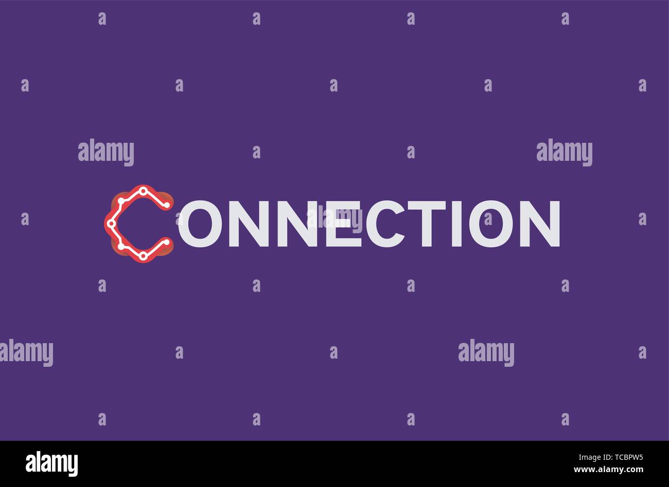 Connection Typography Text Design Symbol Design Logo Vector ...