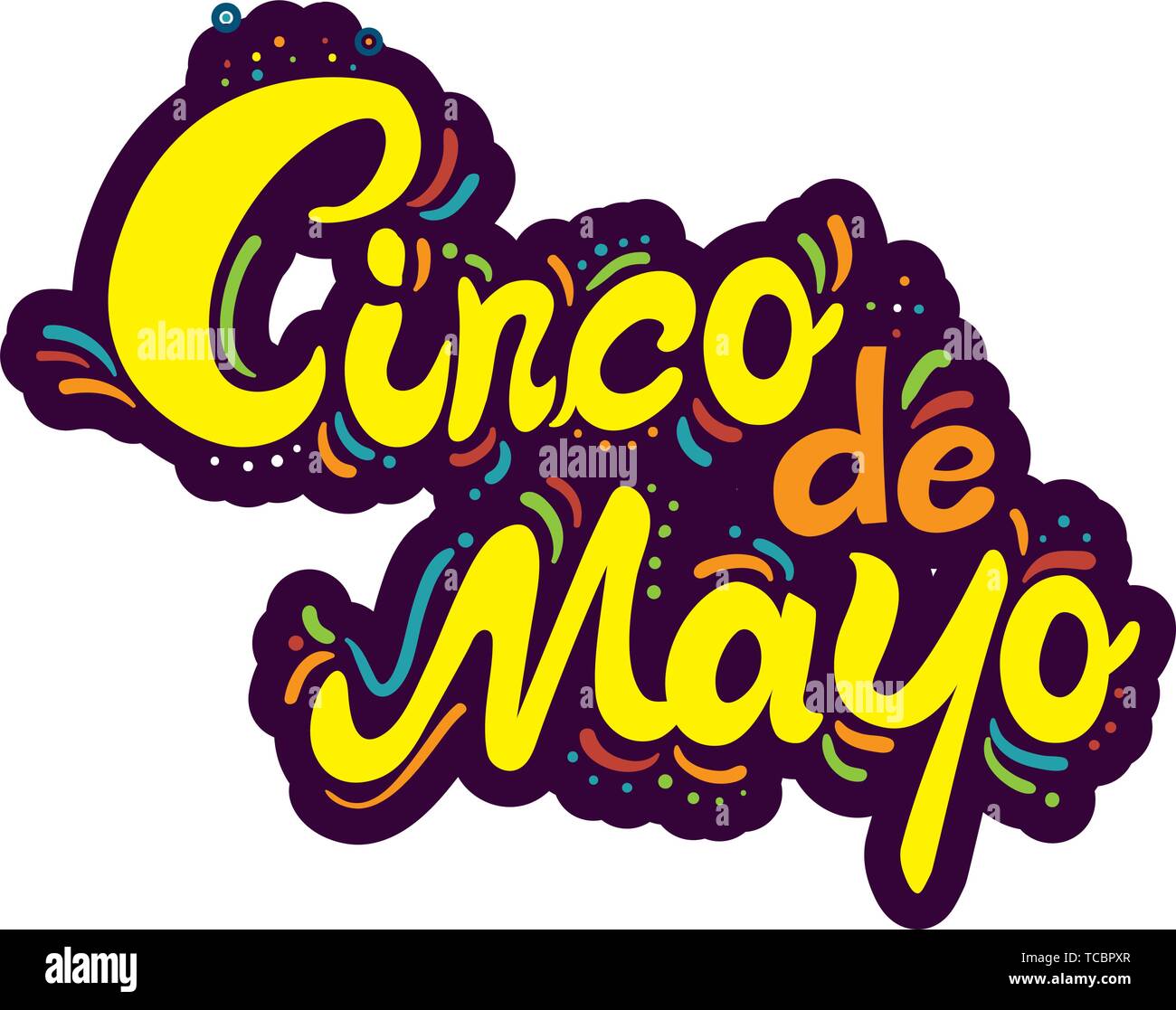 cinco de mayo calligraphy card vector illustration Stock Vector Image ...