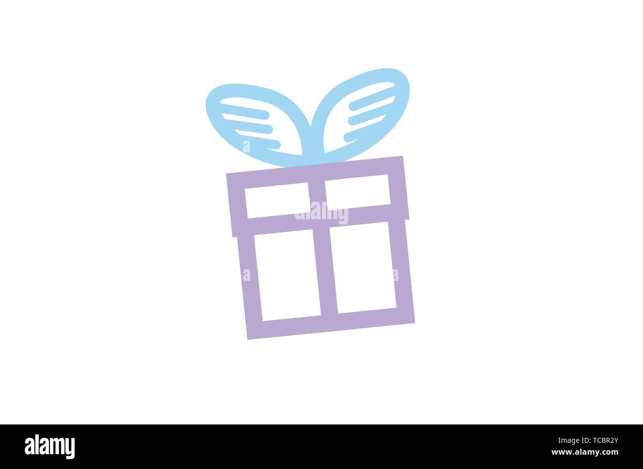 Delivery Gift Box with wings vector logo design illustration Stock ...