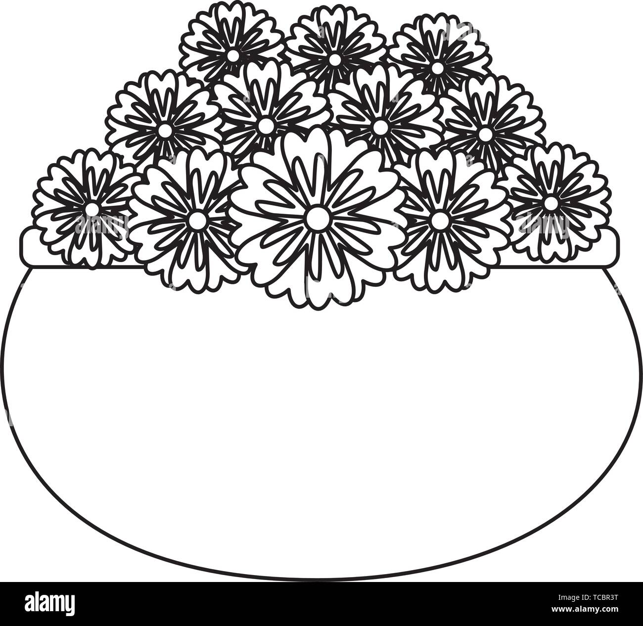 floral decoration in ceramic pot vector illustration Stock Vector Image ...
