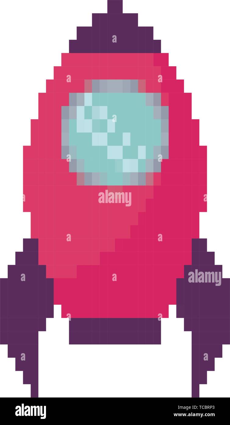 video game pixelated rocket vector illustration design Stock Vector ...