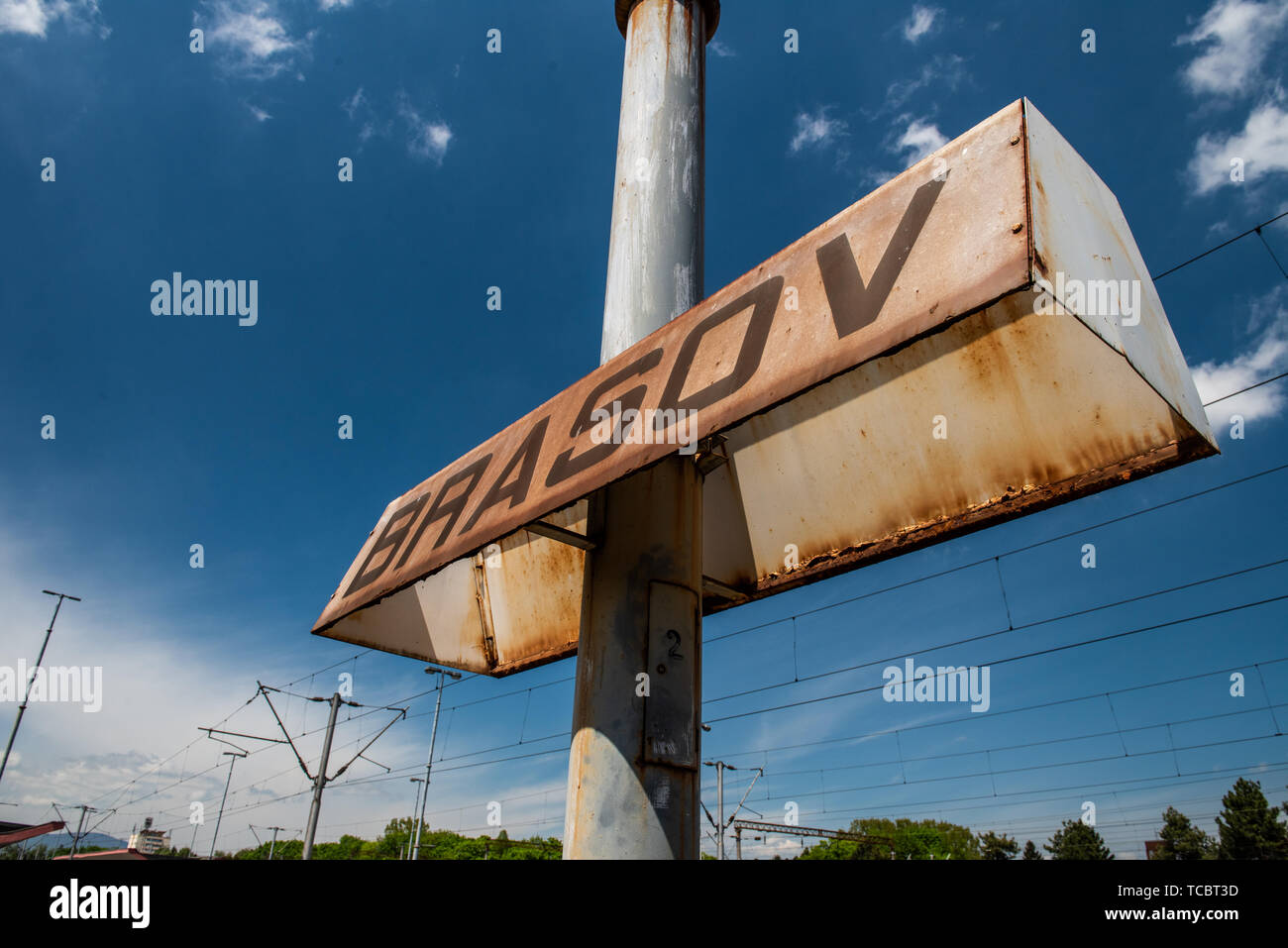Brasov station sign hi-res stock photography and images - Alamy