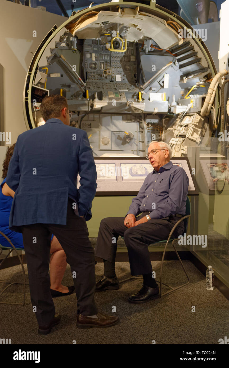 Garden City, New York, USA. 6th June, 2019. MILTON WINDLER, Apollo Flight Director, is ...